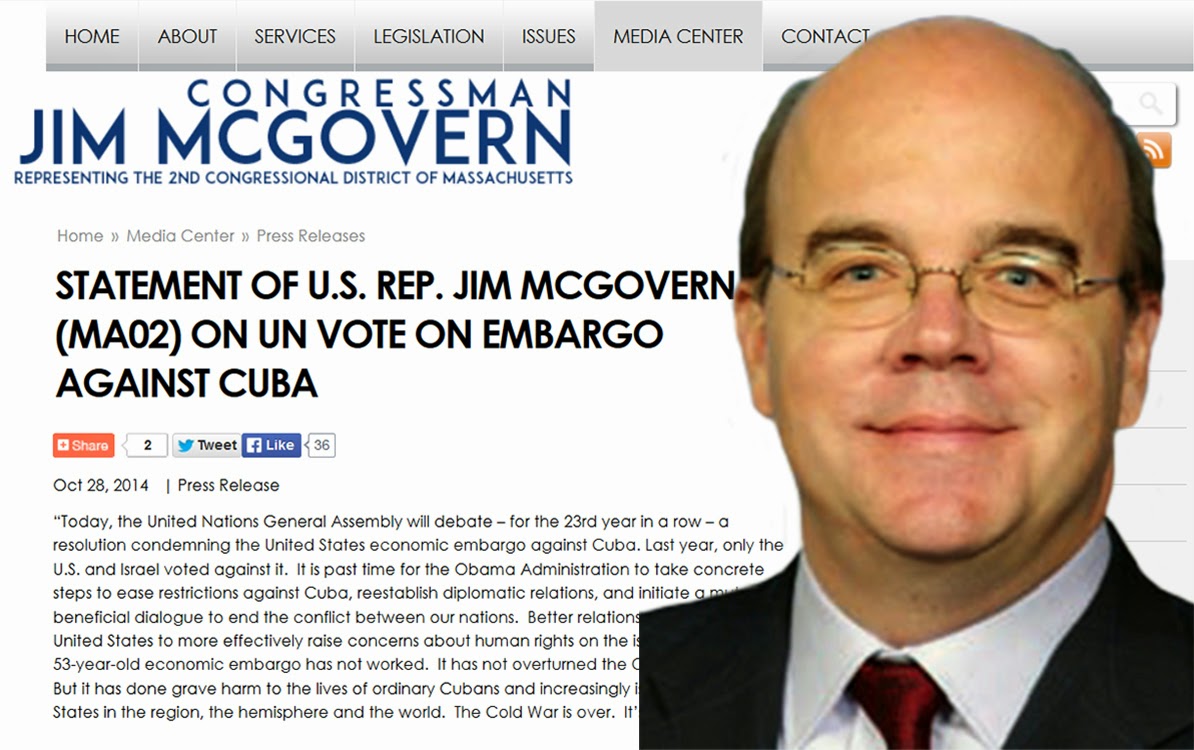 Representante demócrata James McGovern pide fin de bloqueo a Cuba ...