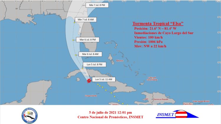 Aviso 23 (12m): Elsa en las inmediaciones de Cayo Largo del Sur ...