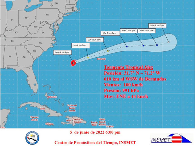Tormenta tropical Alex se acerca a Bermudas • Trabajadores
