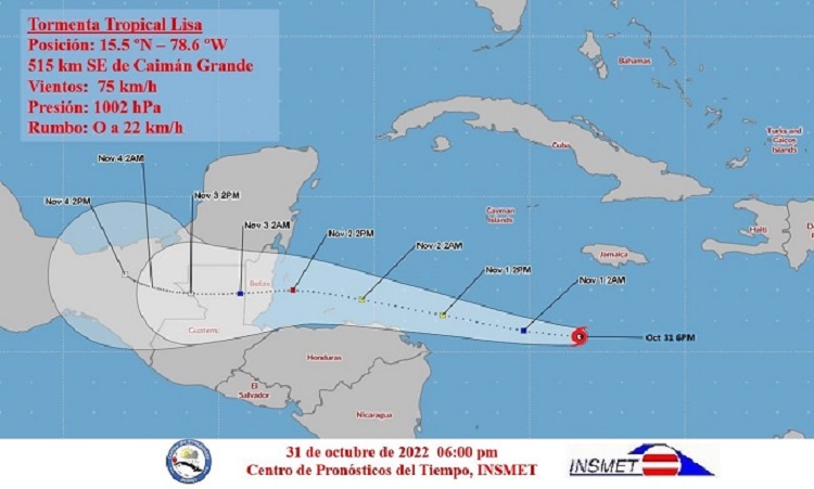 Tormenta tropical Lisa se fortalece en el mar Caribe central • Trabajadores