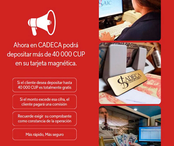 Cadeca: se podrá depositar en tarjetas más 40 mil pesos • Trabajadores
